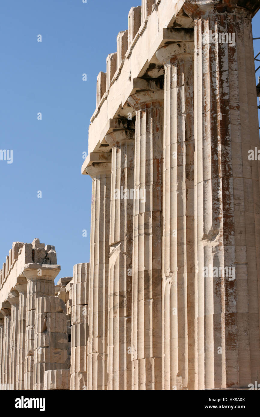 pillars of parthenon detail from acropolis of athens greece Stock Photo ...