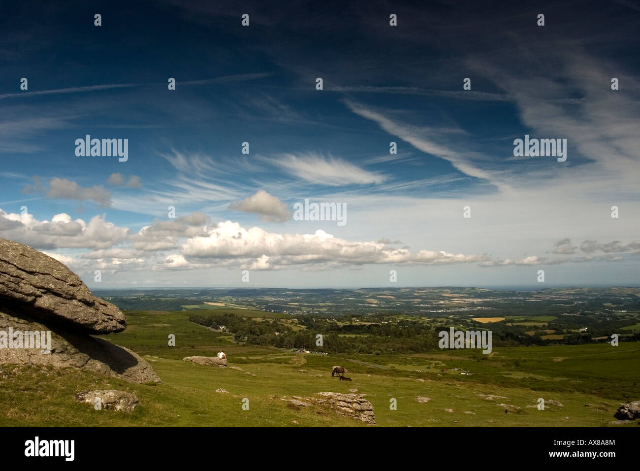 Haytor view over towards Ashburton with dramatic and low lying cloud ...