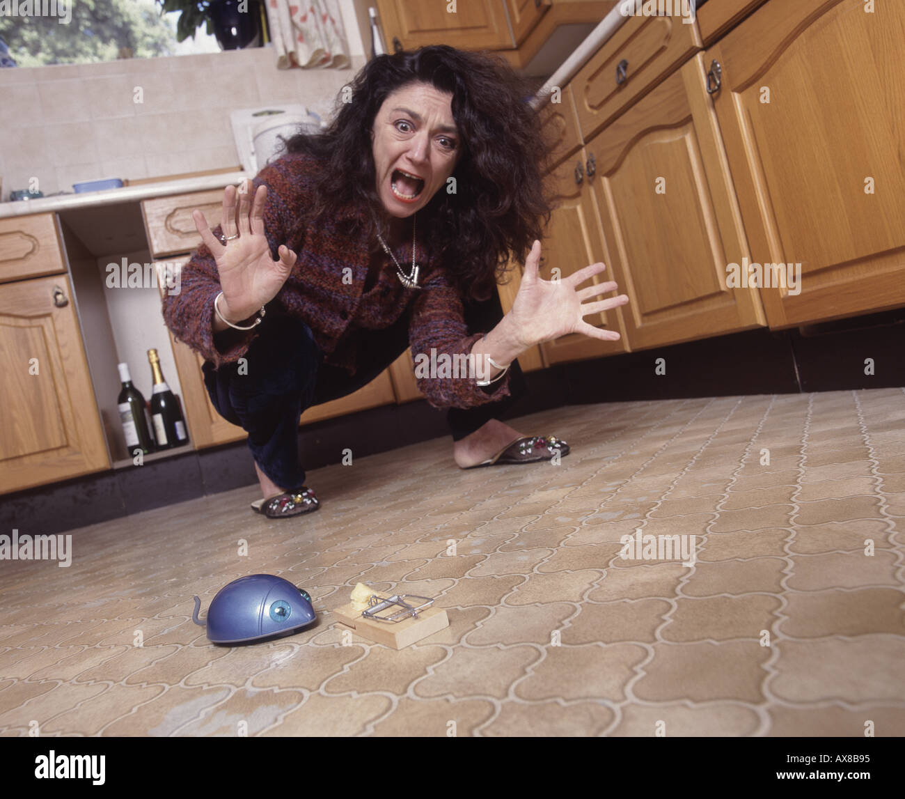 Woman scared of mouse hi-res stock photography and images - Alamy