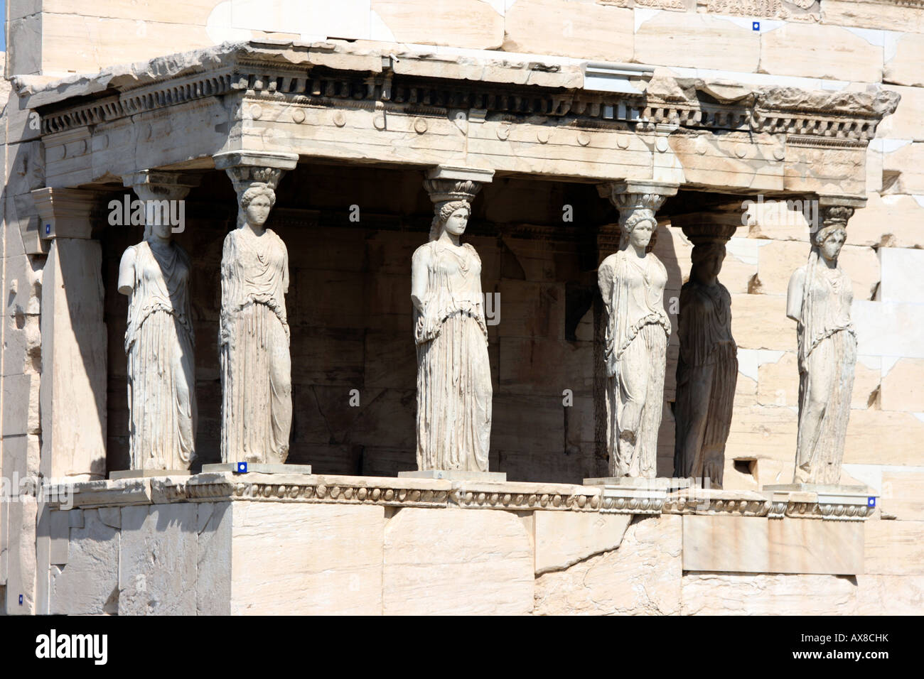 caryatids at Erechtheum of Parthenon in Athens Greece Stock Photo - Alamy
