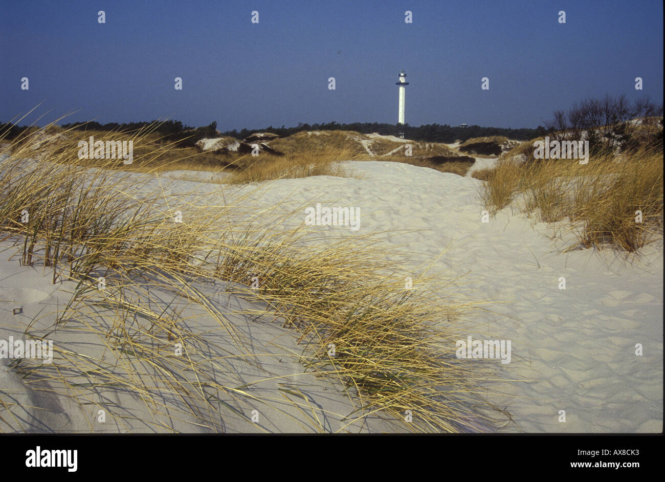 Dunes & Lighthouse, Dueodde, Bornholm Denmark Stock Photo - Alamy