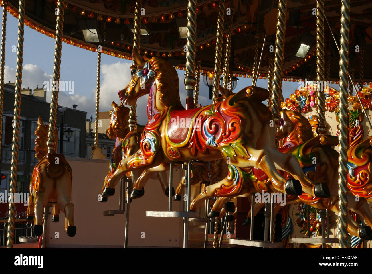 Traditional Merry-go round Cardiff Bay Wales Stock Photo - Alamy
