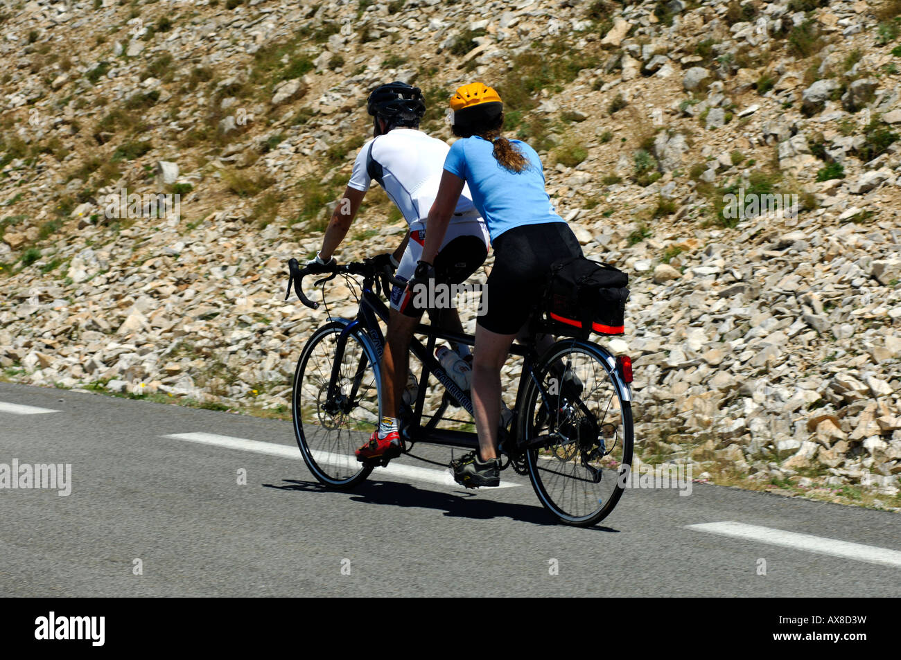 Two women on tandem bicycle hi-res stock photography and images - Alamy