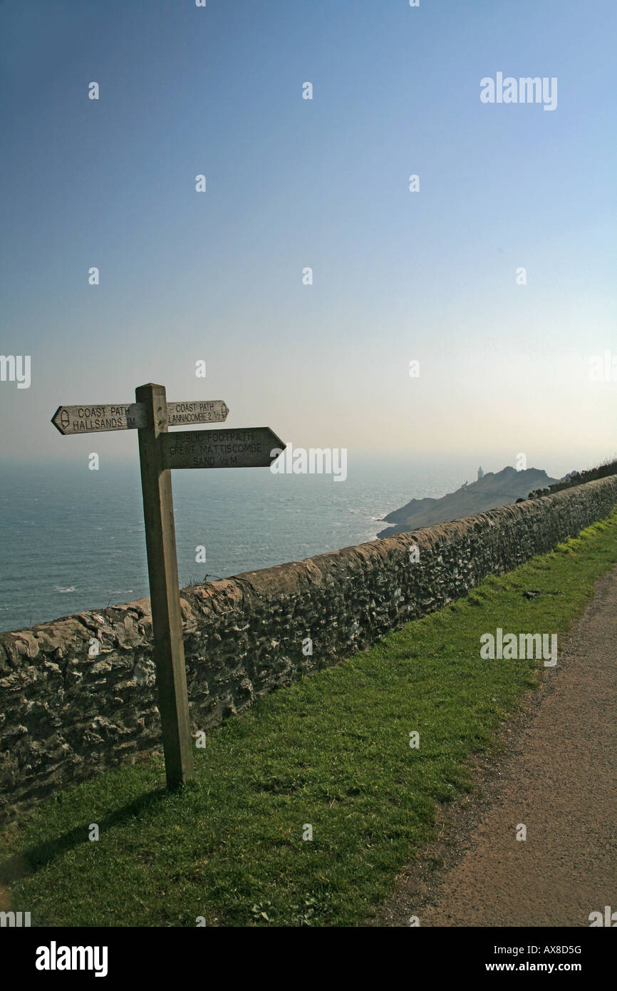 SW Coastal Path sign near Start Point Devon UK Stock Photo - Alamy