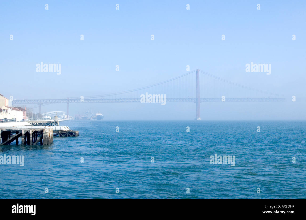 The 25 de Abril Bridge (25th of April Bridge) in Lisbon Portugal ...