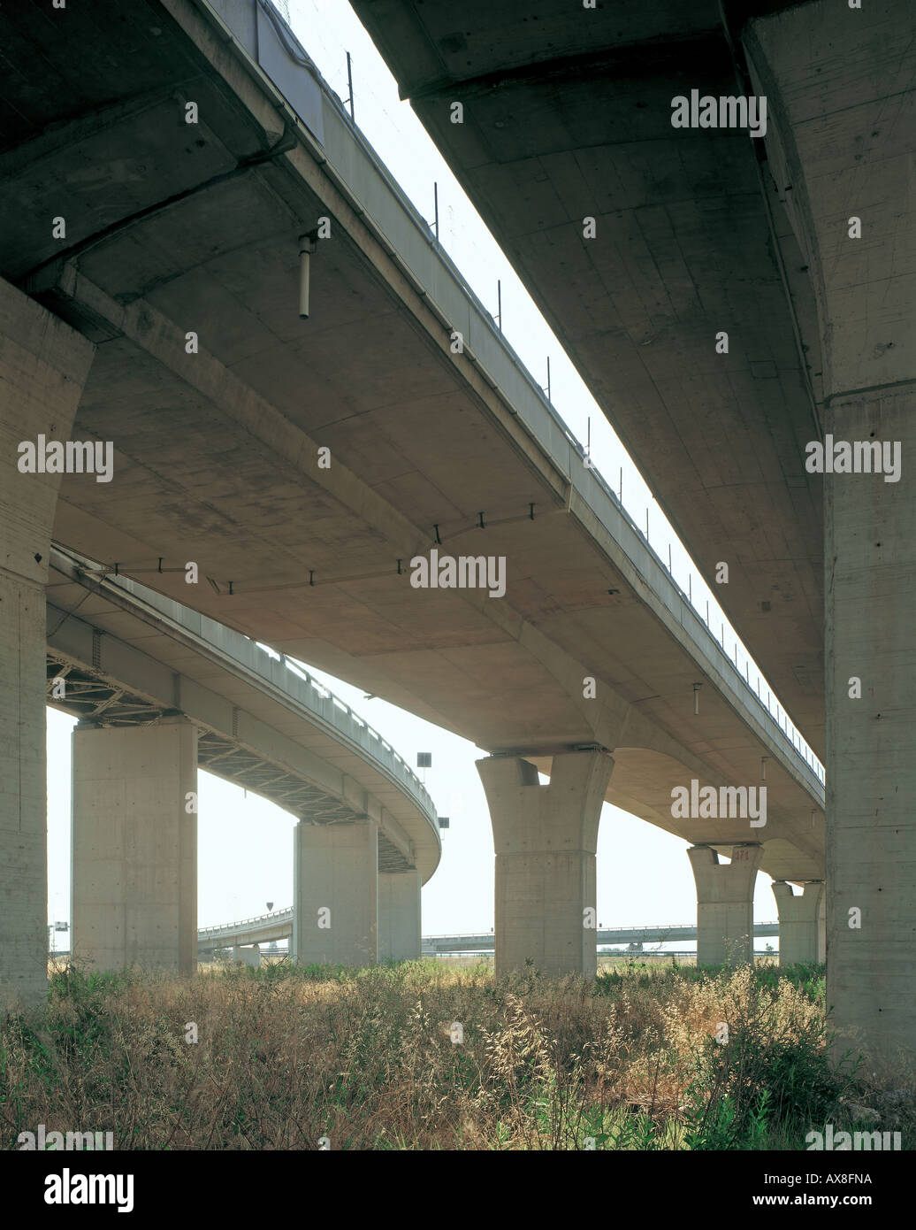 Viaduct of motorway expressway concrete road concept super elevated hi ...