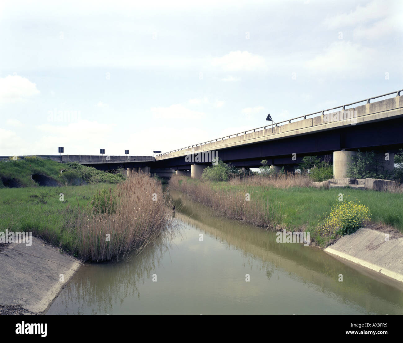 Viaduct of motorway expressway concrete road concept super elevated hi ...