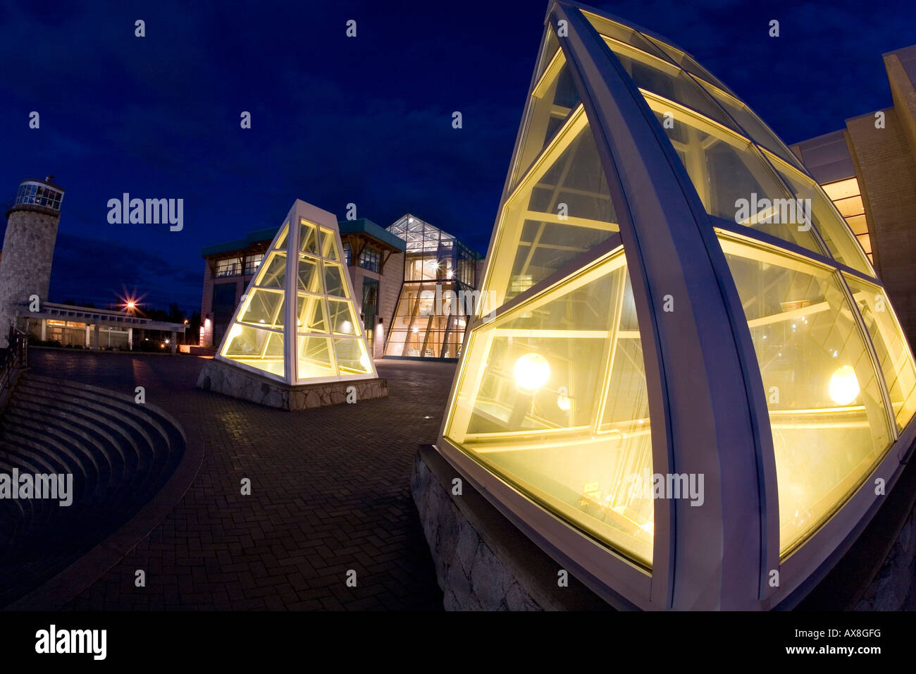 UNBC campus architecture in evening Prince George BC Stock Photo - Alamy