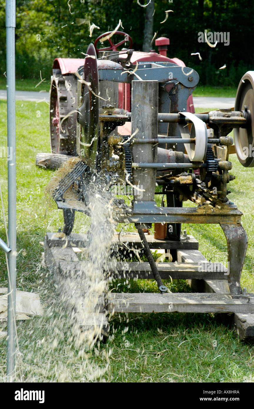 Historic steam powered Saw used for cutting trees into usable lumber ...