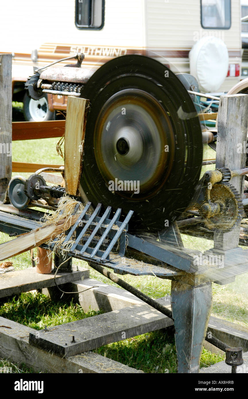Historic steam powered Saw used for cutting trees into usable lumber ...