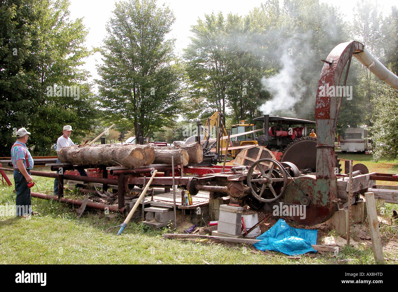 Demonstration steam powered log cutting hi-res stock photography and ...