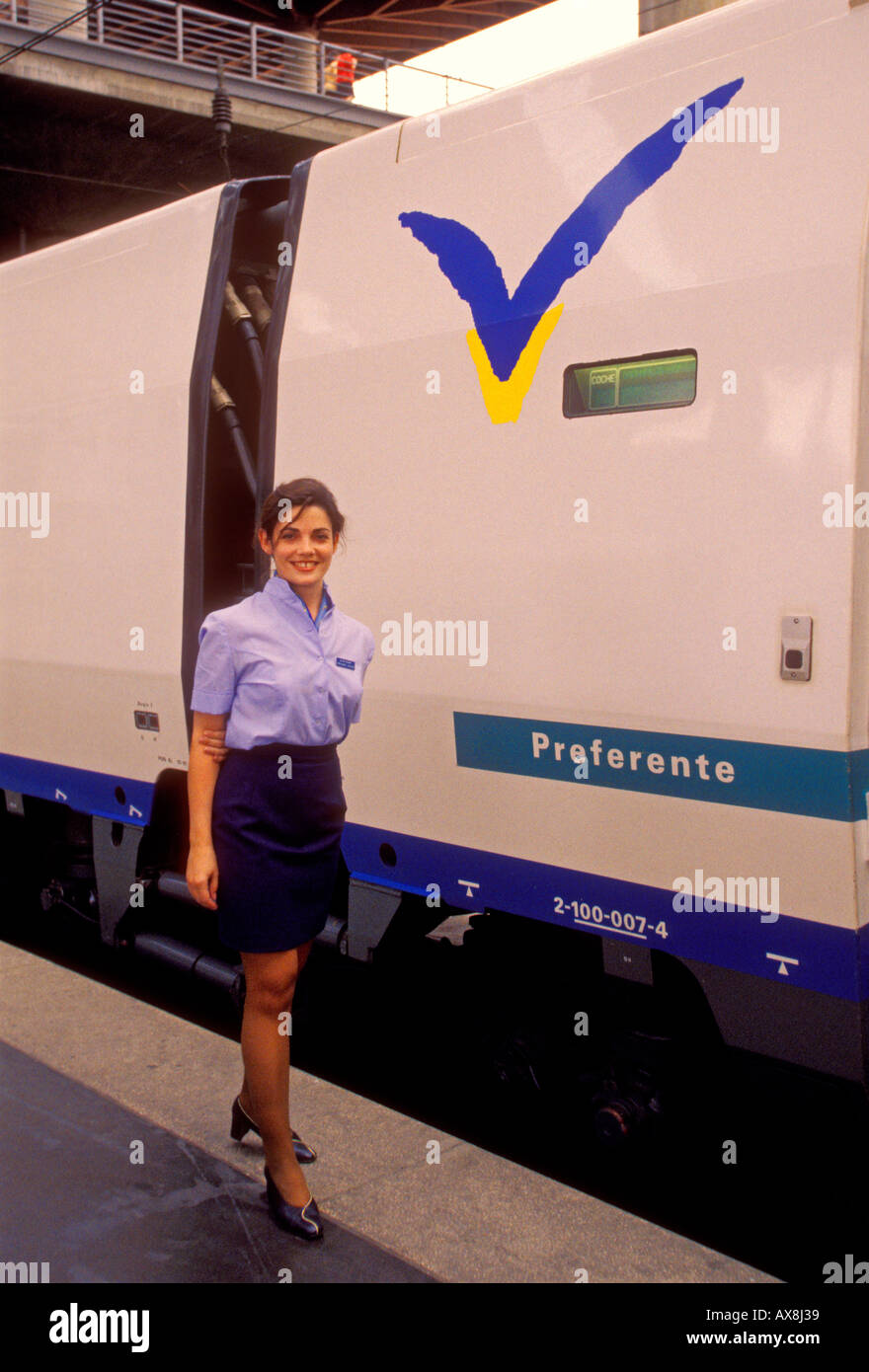 Spaniard, Spanish woman, railway hostess, railway, hostess, AVE high ...