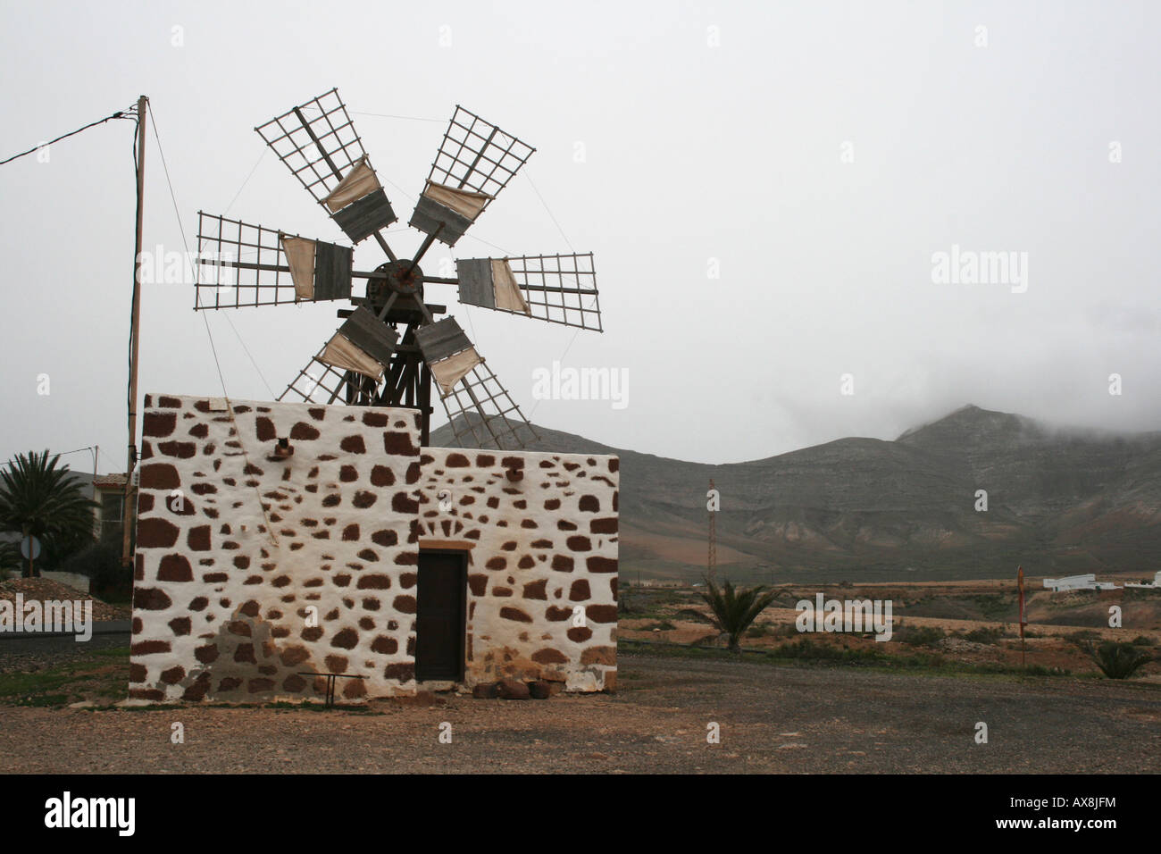 Six sail square windmill at Tefia Fuerteventura Stock Photo - Alamy