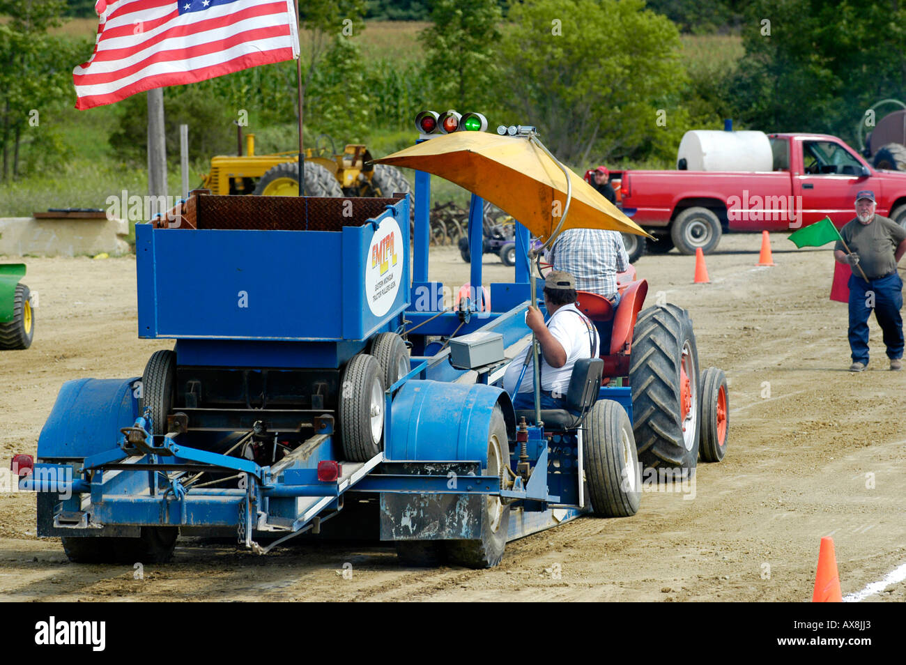 Farmers Participate in Tractor Pull Contest Stock Photo - Alamy
