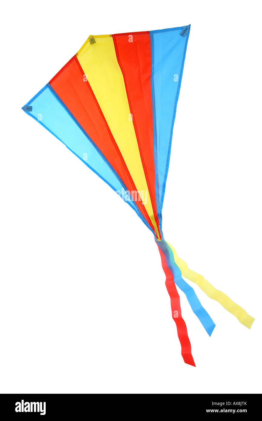 Colorful Kite cut out on white background Stock Photo - Alamy
