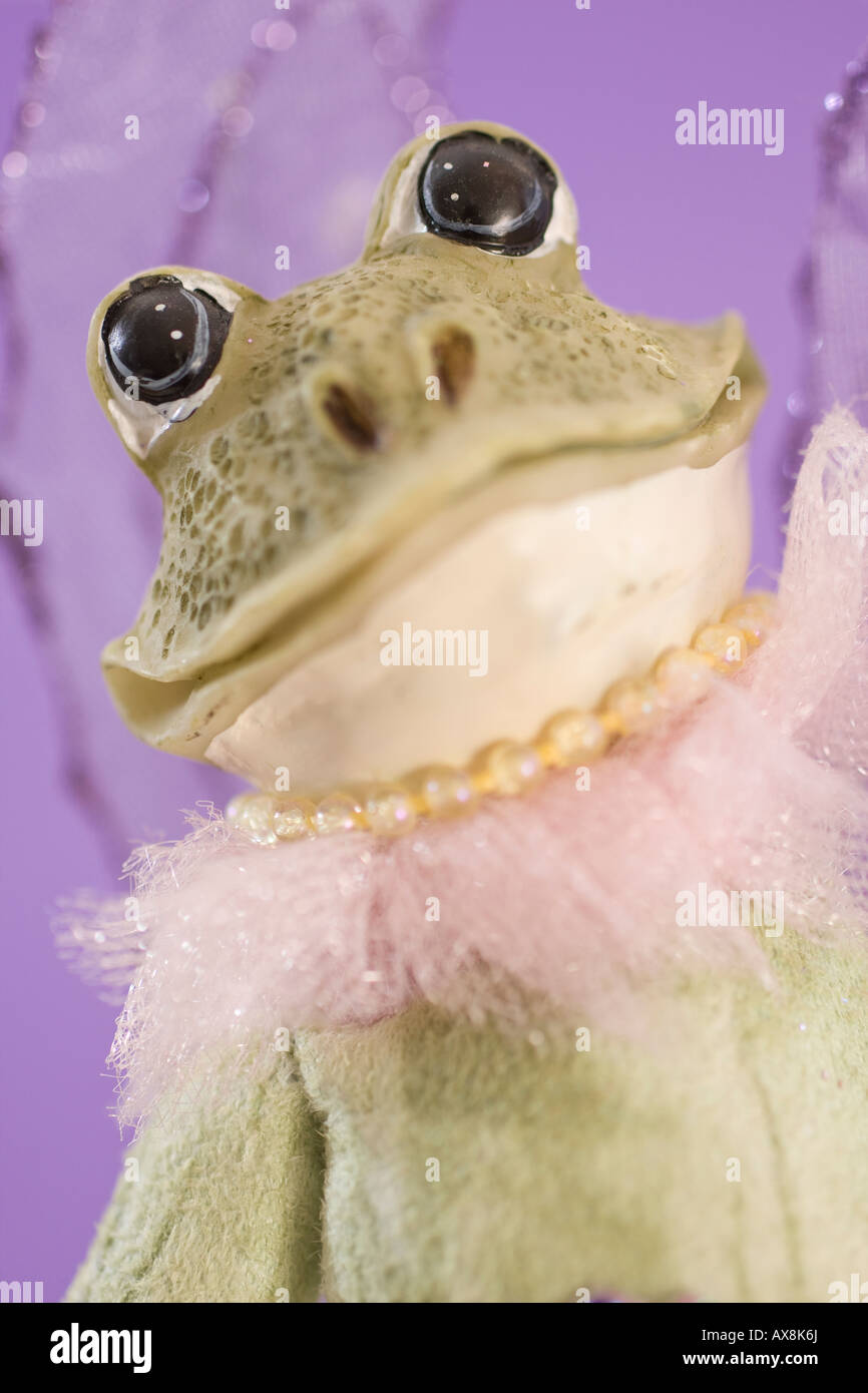 Portrait of a female Frog ornament wearing a necklace Stock Photo - Alamy
