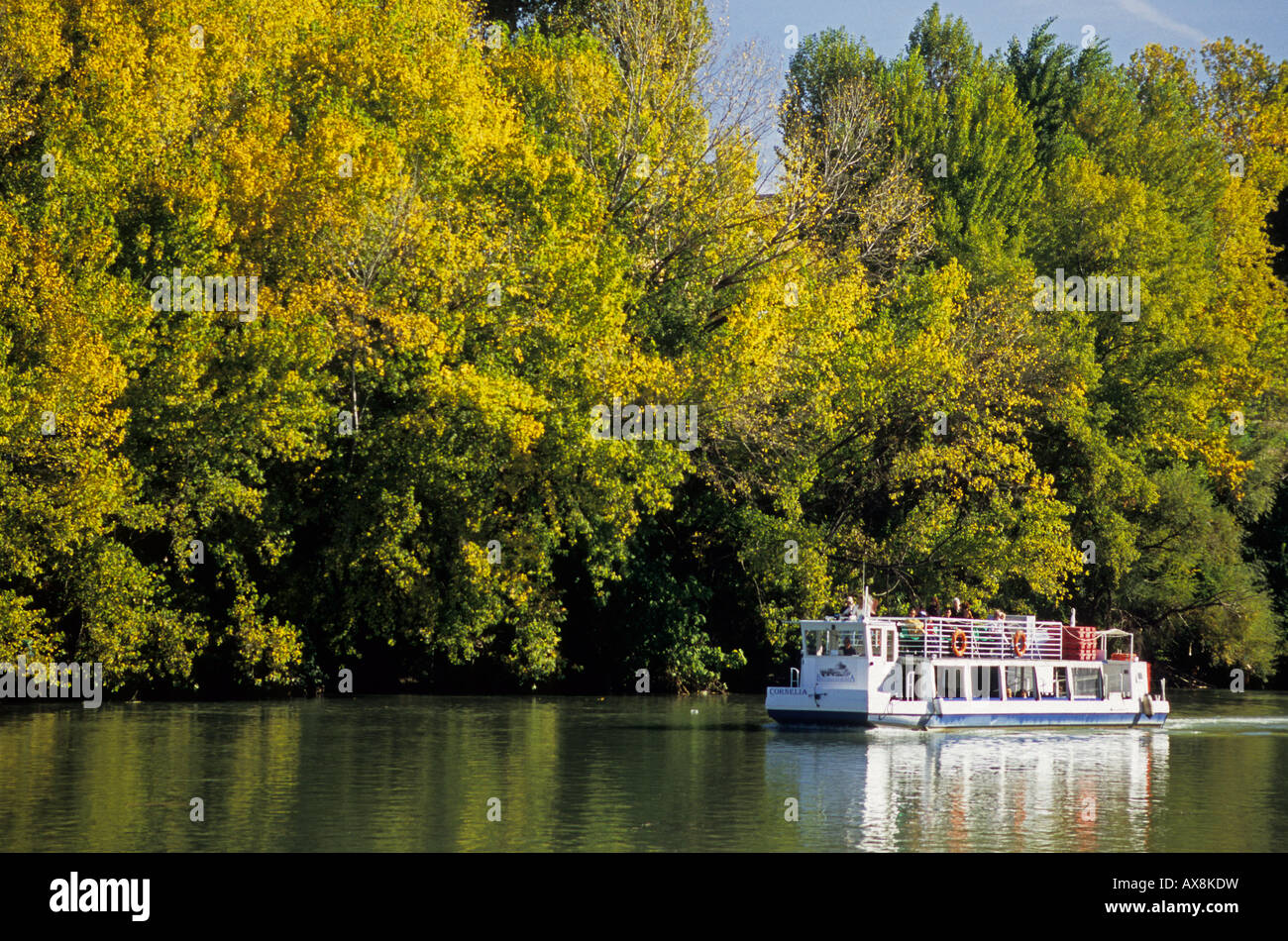 Tourist boat in the Tiber river in Rome, Italy Stock Photo - Alamy