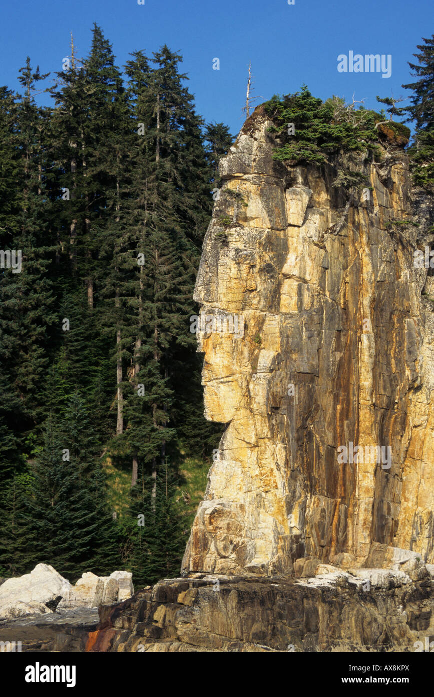 Indian Head rock formation at the mouth of Work Channel in Chatham ...