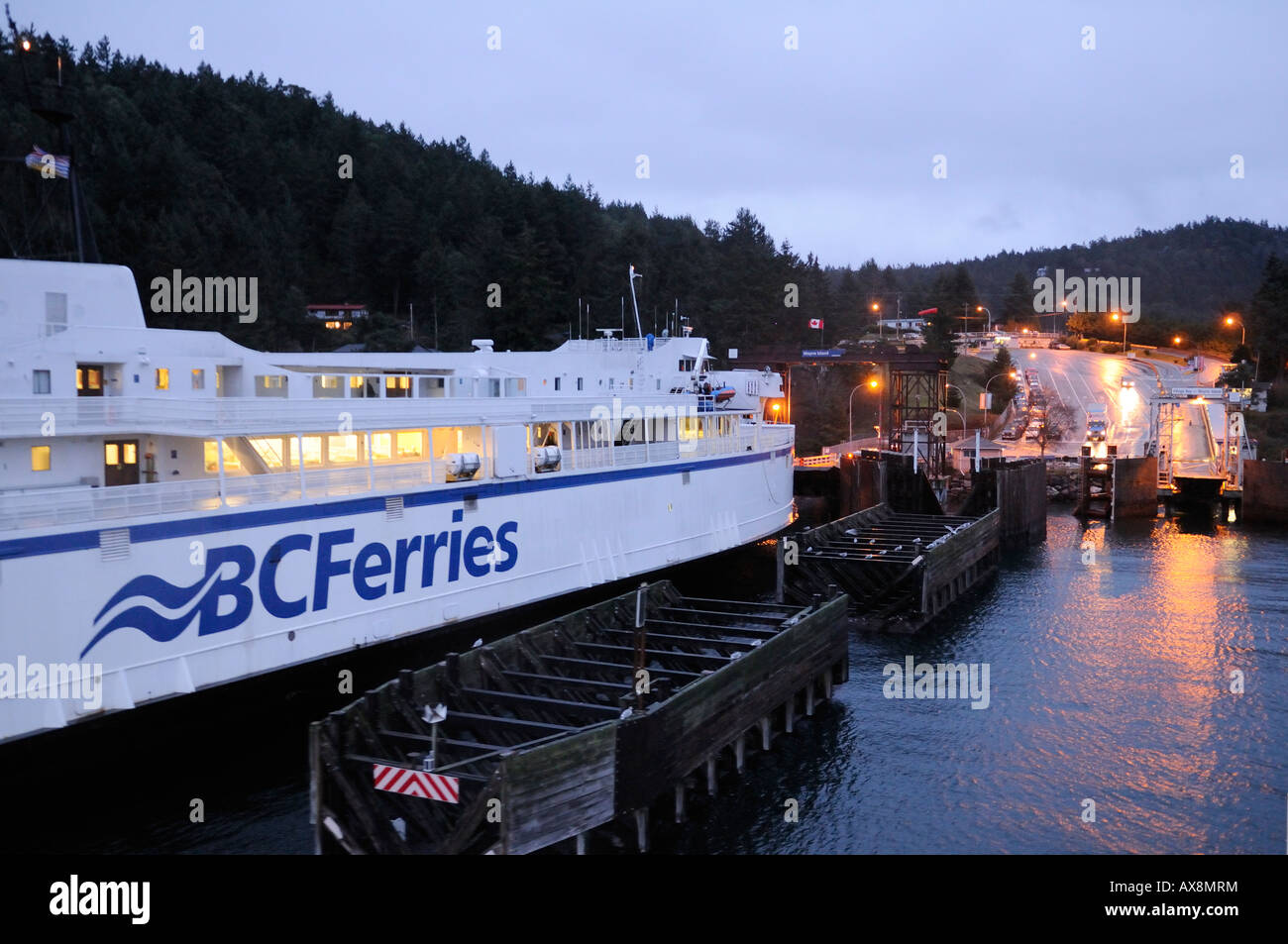 The Queen of Nanaimo berthed at Village Bay Mayne Island BC Canada ...