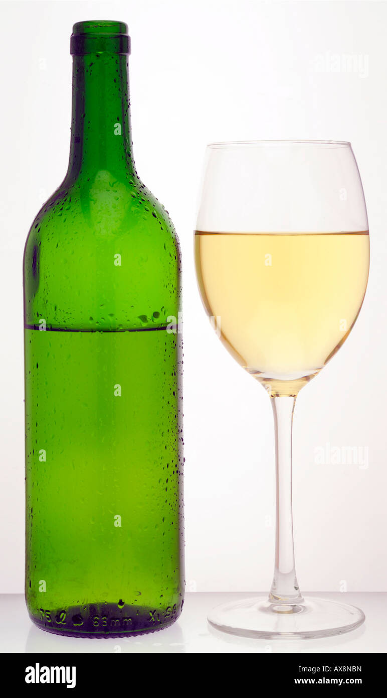 Opened Bottle of Wine with Half Filled Glass Stock Photo - Alamy