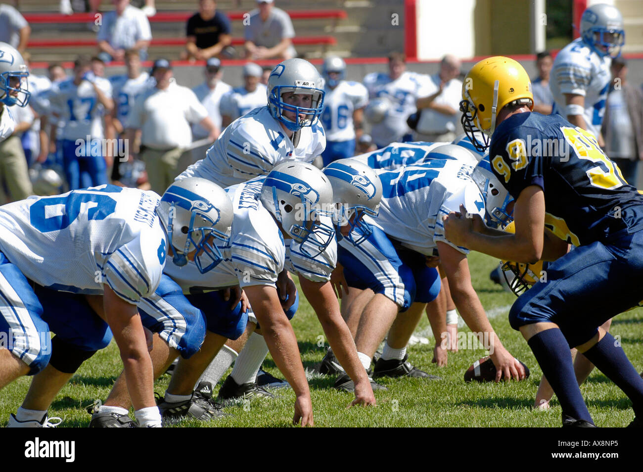 American High School Football Action Stock Photo - Alamy