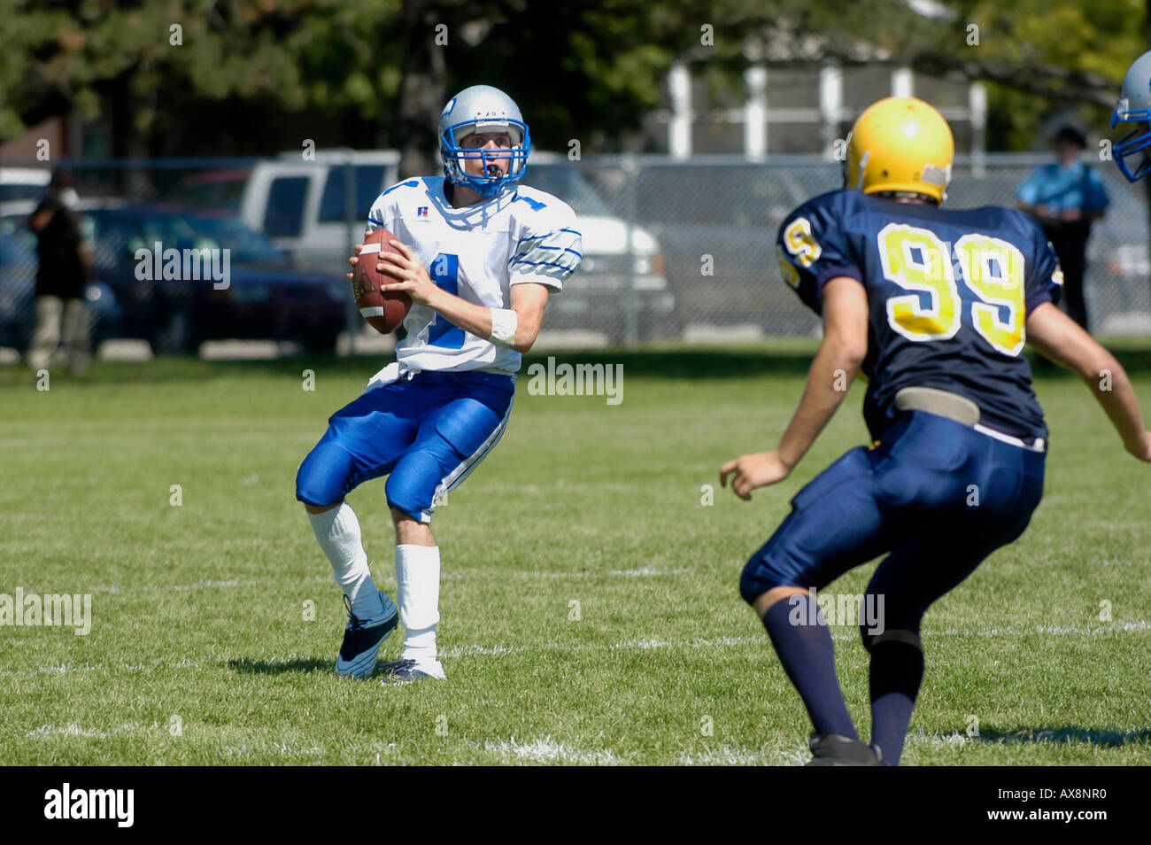 American High School Football Action Stock Photo - Alamy