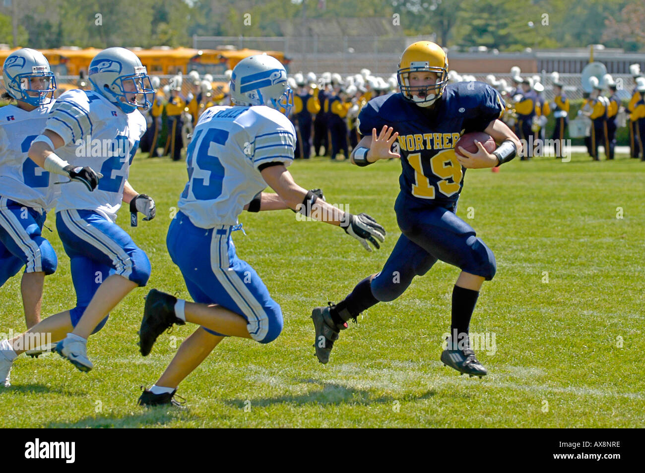 American High School Football Action Stock Photo - Alamy