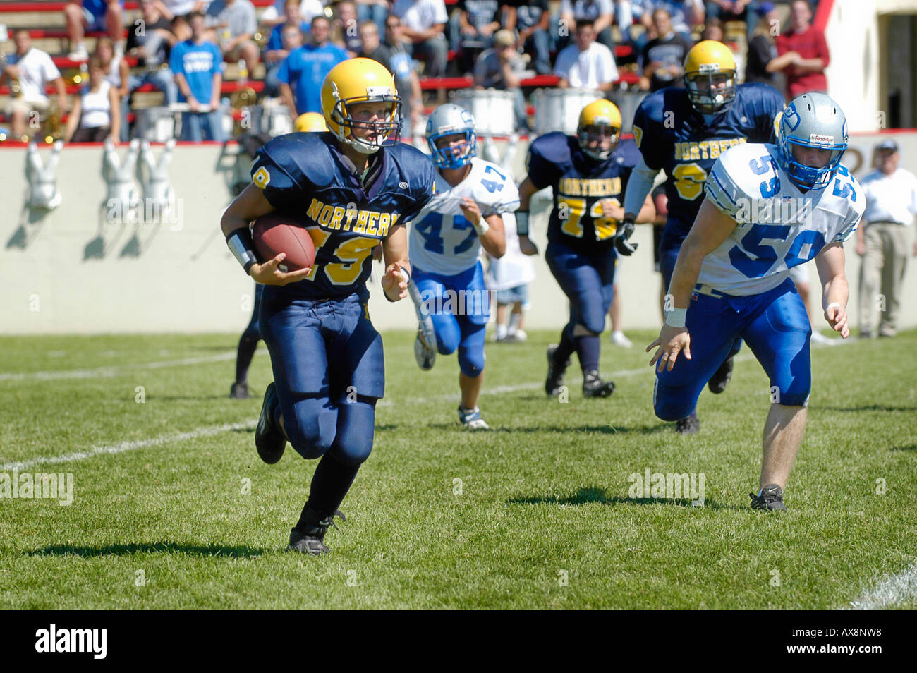 American High School Football Action Stock Photo - Alamy