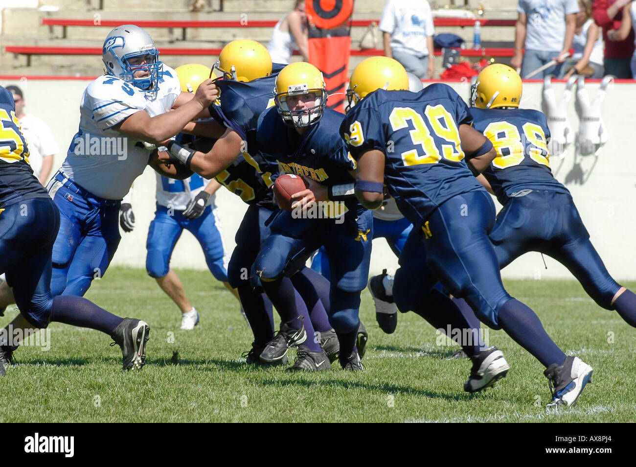 American High School Football Action Stock Photo - Alamy