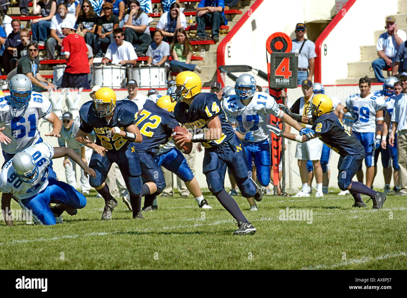 American High School Football Action Stock Photo - Alamy
