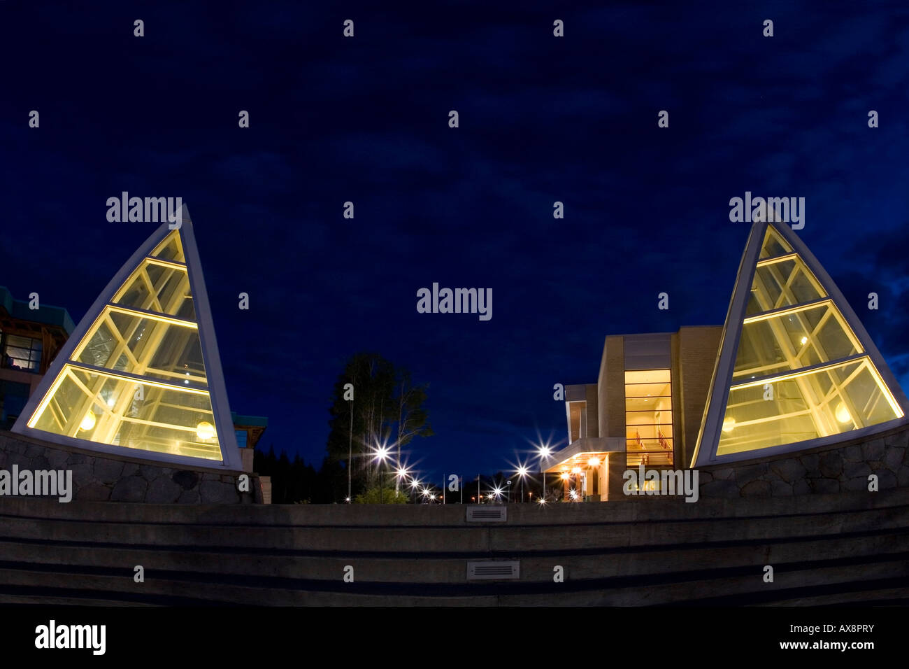UNBC campus architecture in evening Prince George BC Stock Photo - Alamy