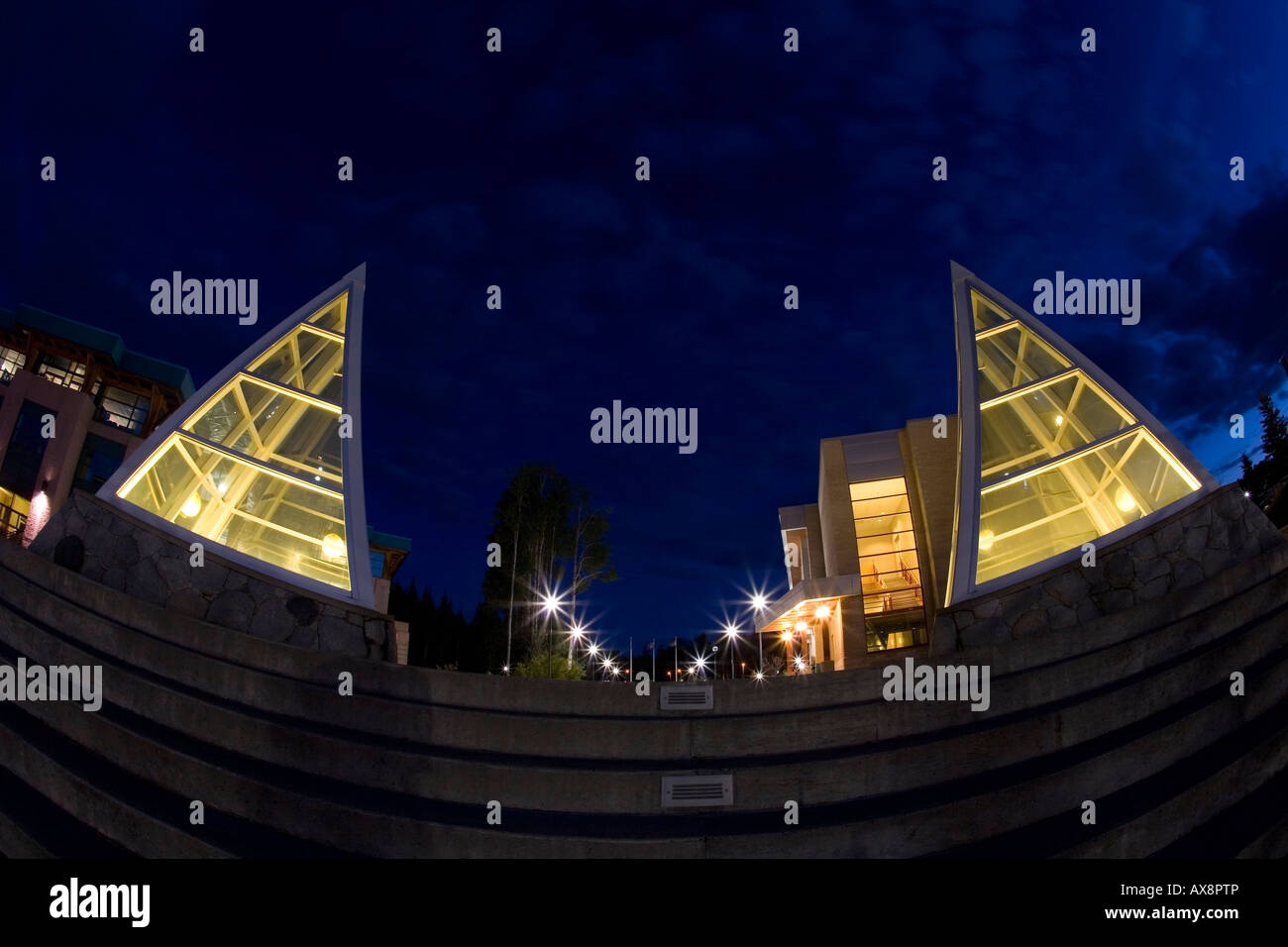 UNBC campus architecture in evening Prince George BC Stock Photo - Alamy