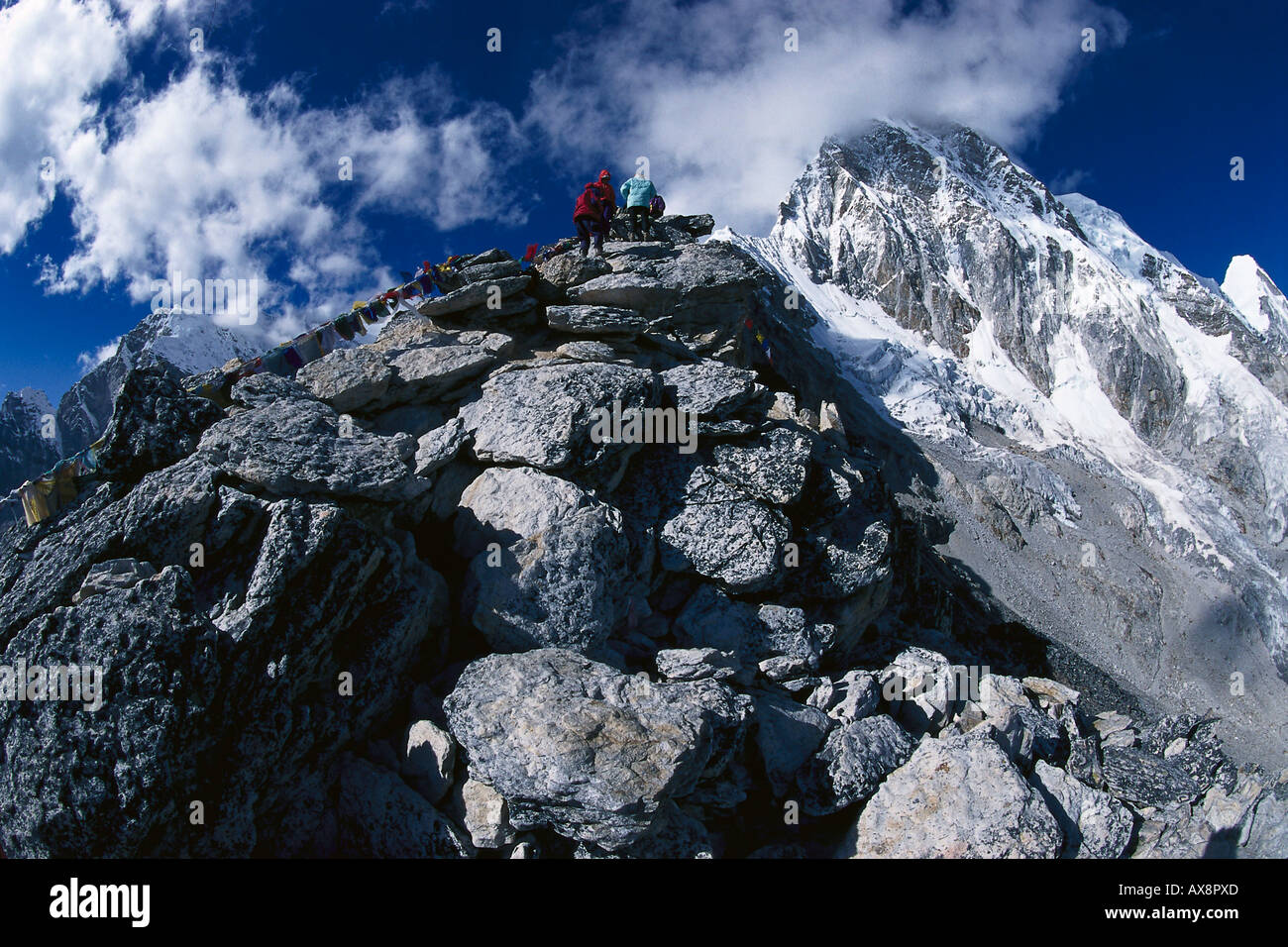 Trekking, Kala Pattar, Everest Region, Solo Khumbu Nepal Stock Photo ...
