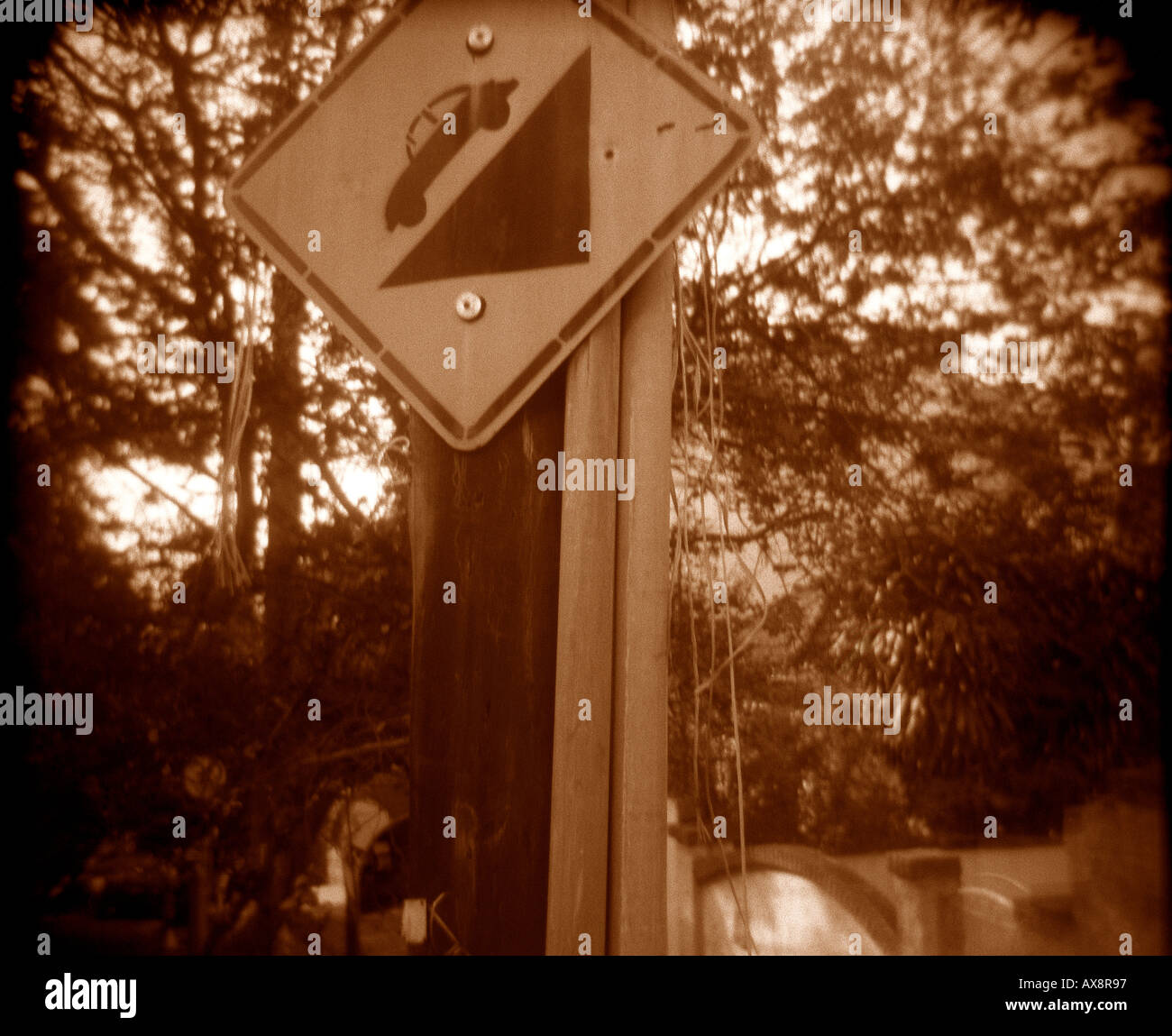 Steep Road Sign Stock Photo - Alamy