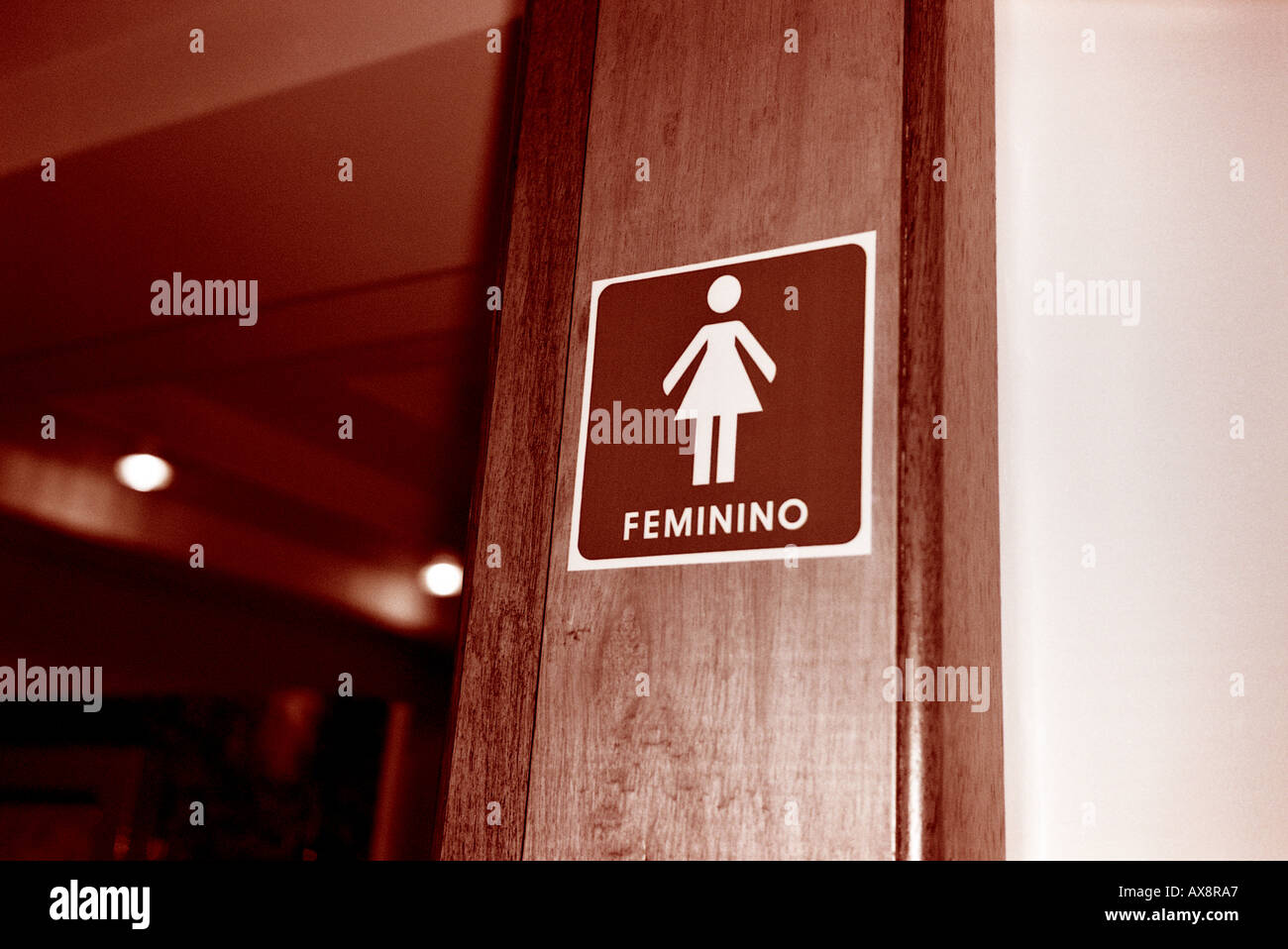 Female Restroom Sign on Door Stock Photo - Alamy