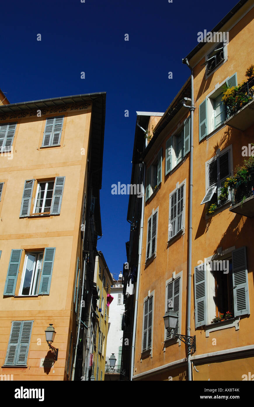 Attractive buildings in old town of Nice, Cote d'Azur Stock Photo - Alamy