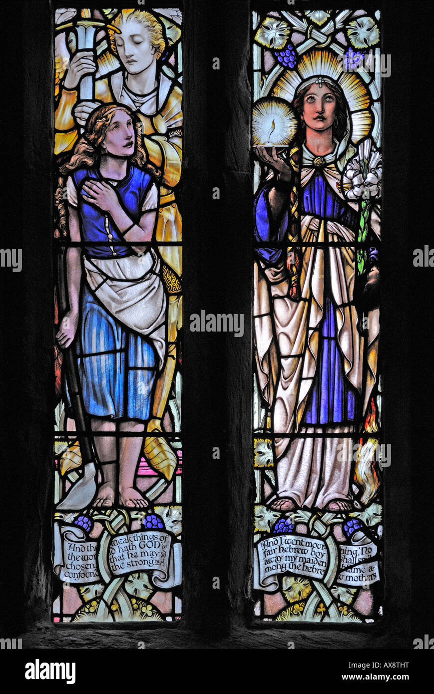 The "Maid's Window", (detail), Nave South window. Church of Saint Mary ...