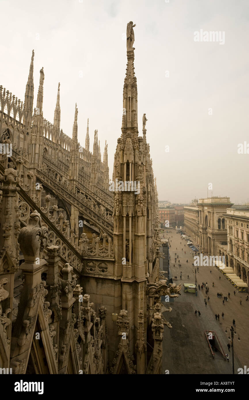GOTHIC SPIRES AND STATUES OF THE DUOMO MILAN ITALY Stock Photo - Alamy