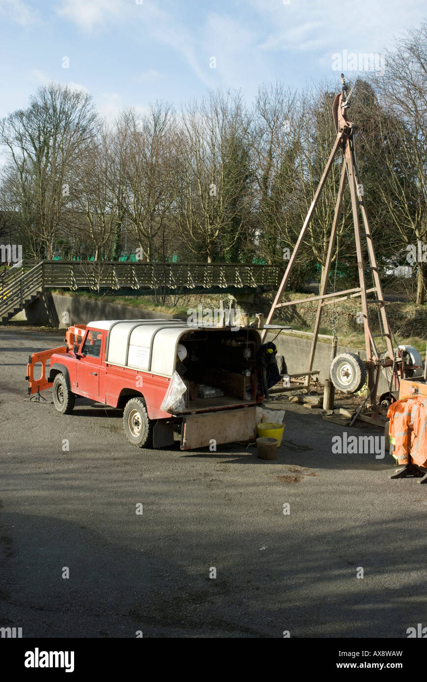 Drilling rig survey team Stock Photo - Alamy