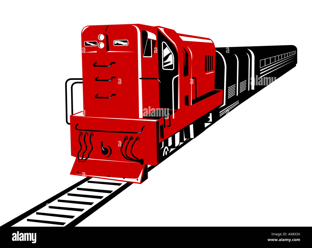 Red diesel train Stock Photo - Alamy