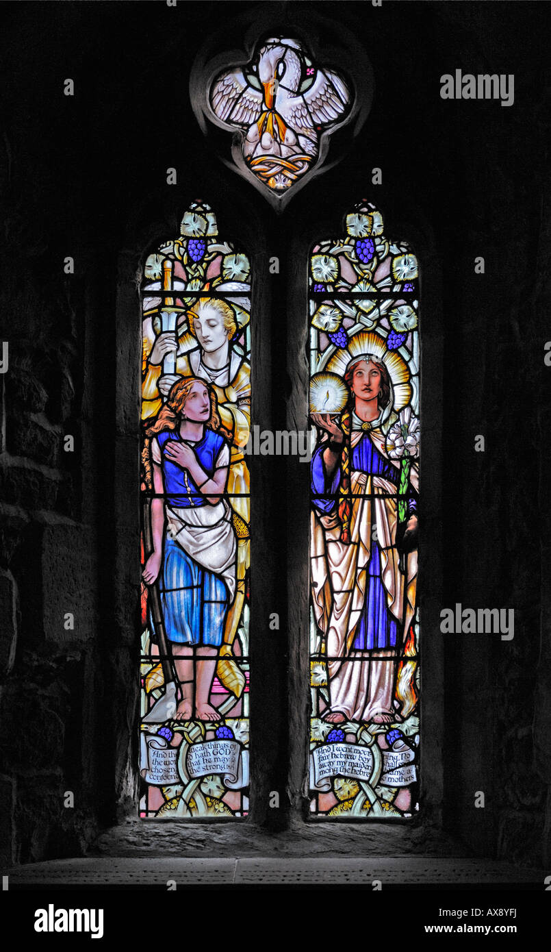 The "Maids' Window", Nave South window. Church of Saint Mary and Saint ...