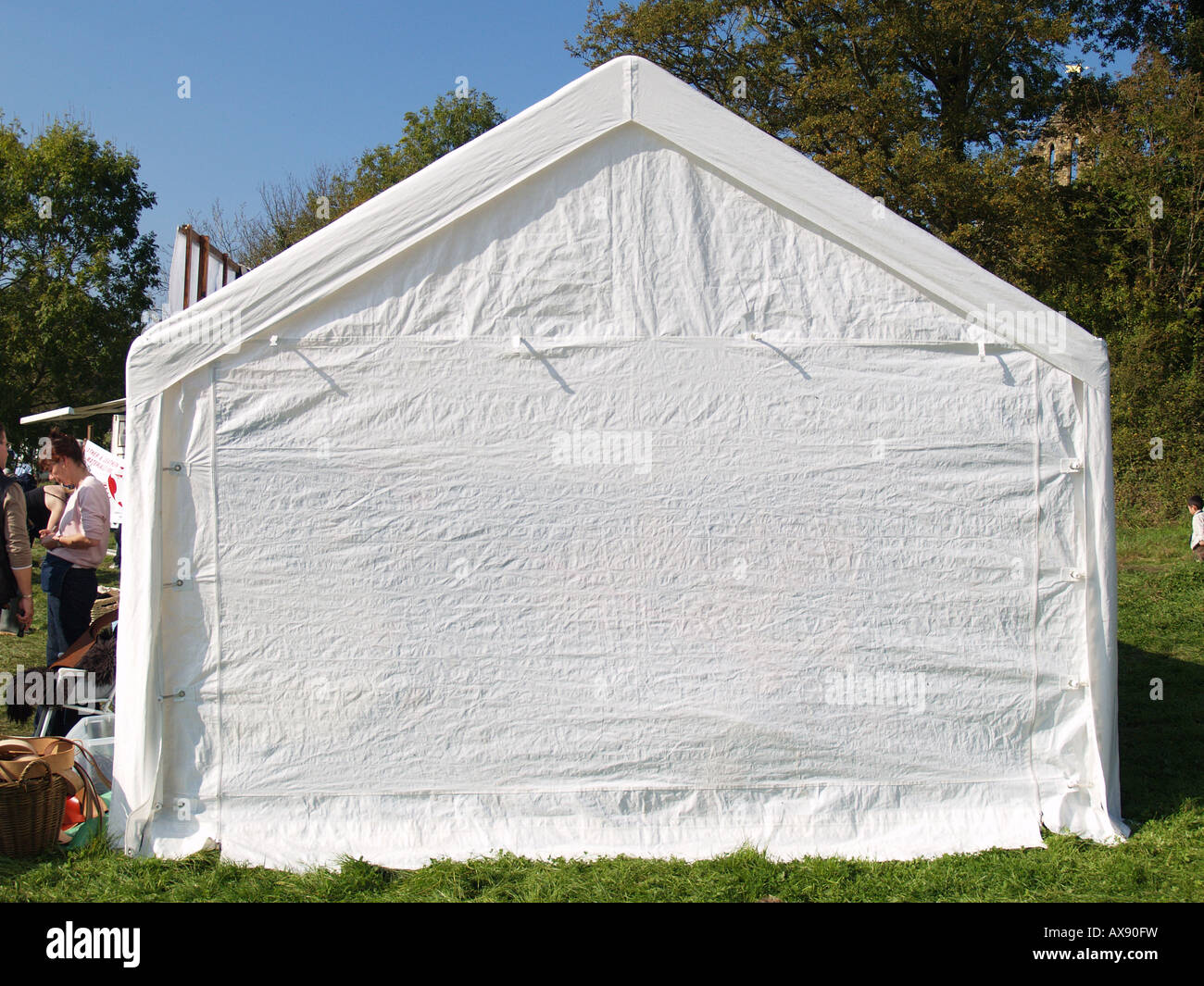 medieval white end house shaped cloth knight tent Stock Photo - Alamy
