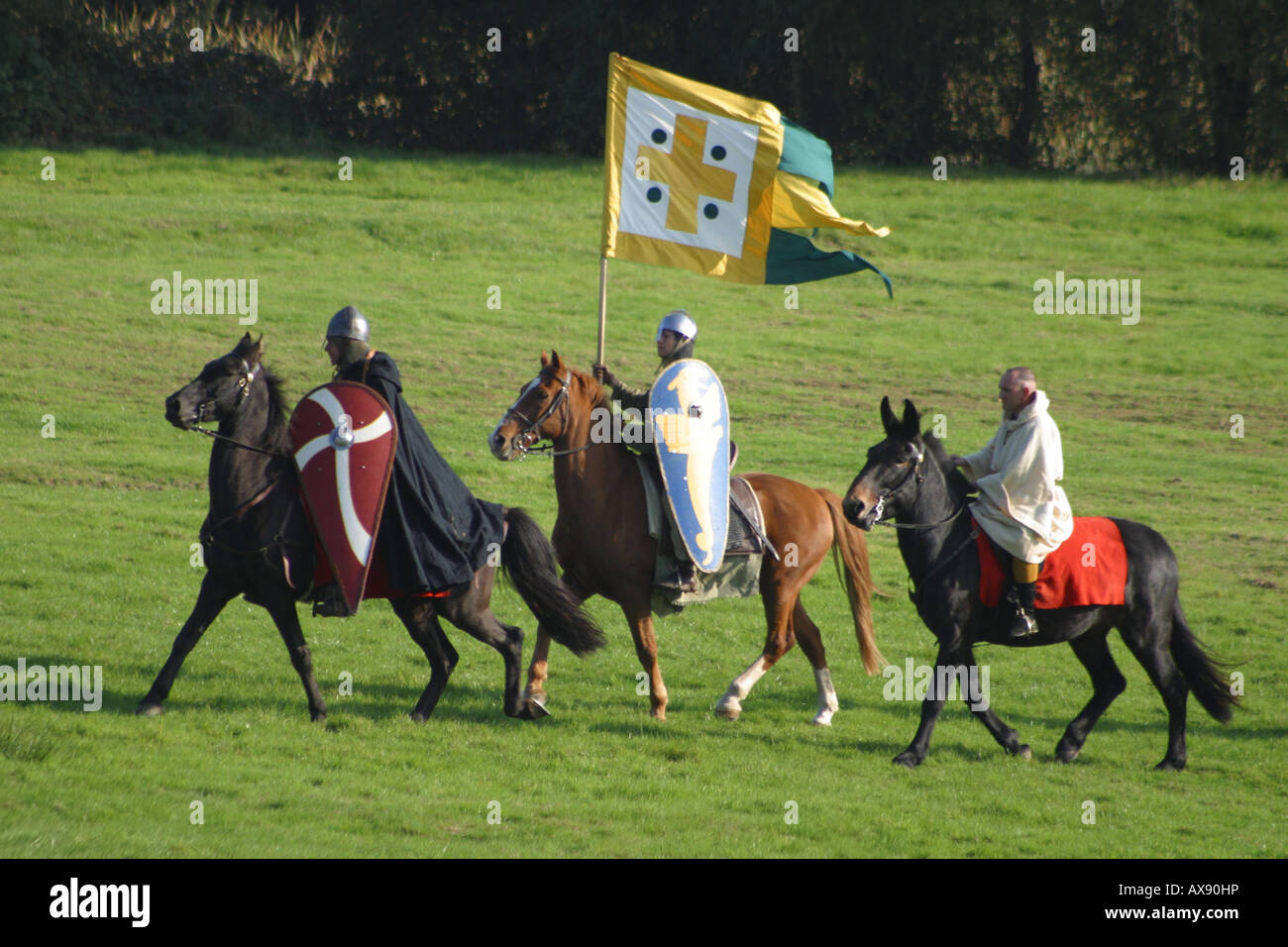 normans saxons fighting battle medieval cavalry of hastings east sussex ...