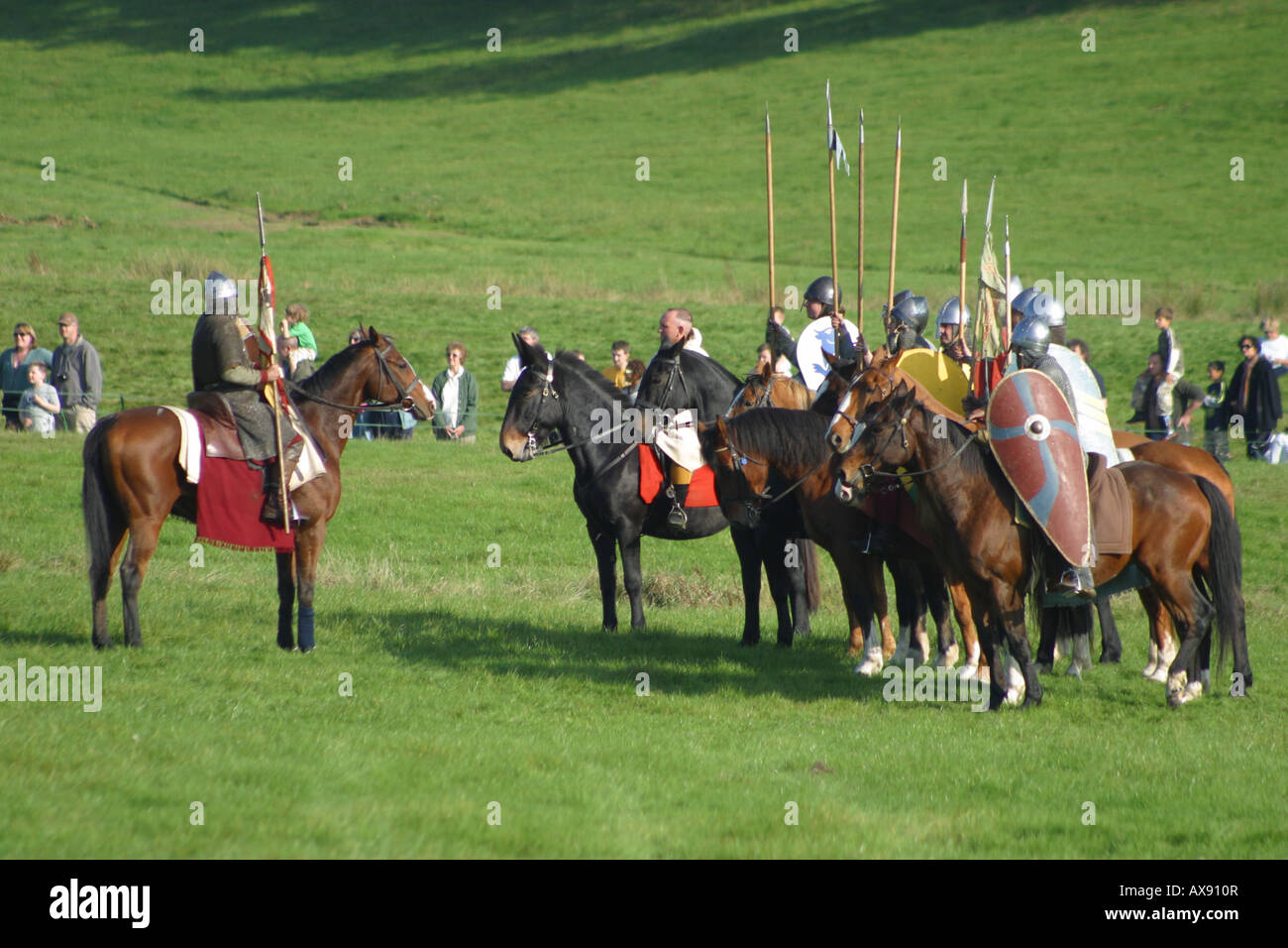 normans saxons fighting battle medieval cavalry of hastings east sussex ...