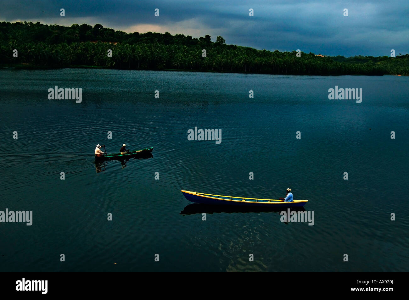 Fishing at Akkulam lake Stock Photo - Alamy