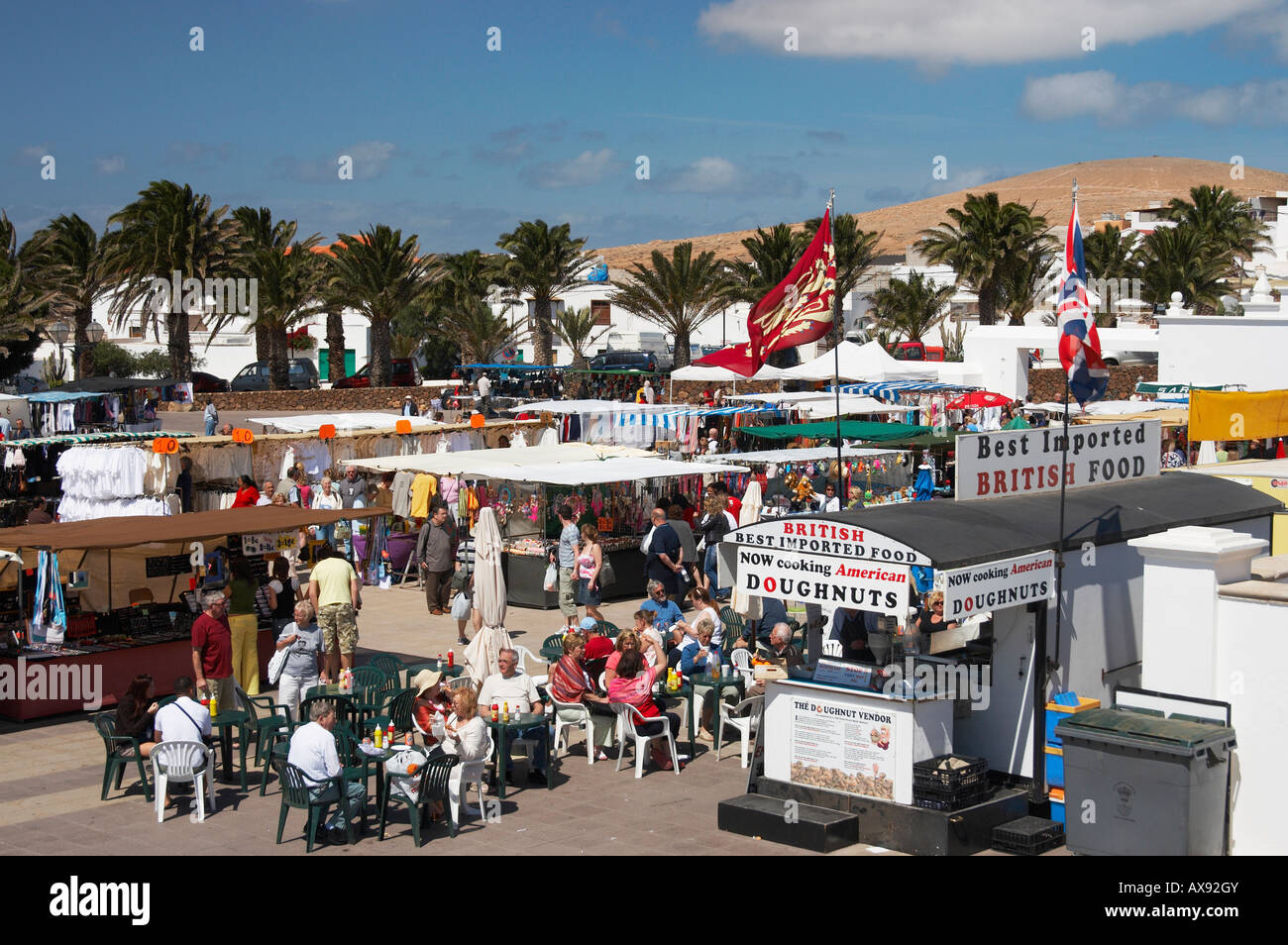 Teguise sunday market on Lanzarote in the Canary islands Stock Photo ...