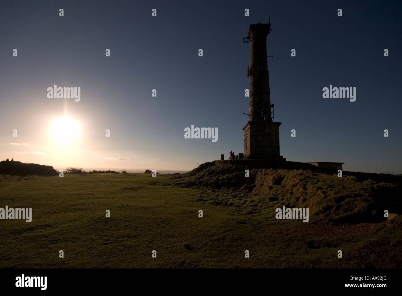 The chimney stack of the pump engine on the summit of Kit Hill in ...