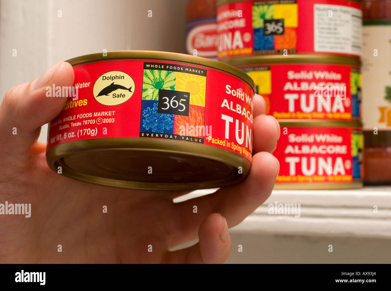 Dolphin safe tuna Stock Photo - Alamy