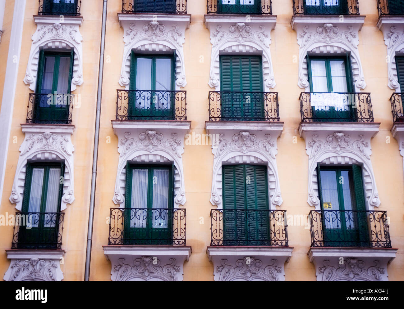 Residential housing block in Madrid Spain Stock Photo - Alamy