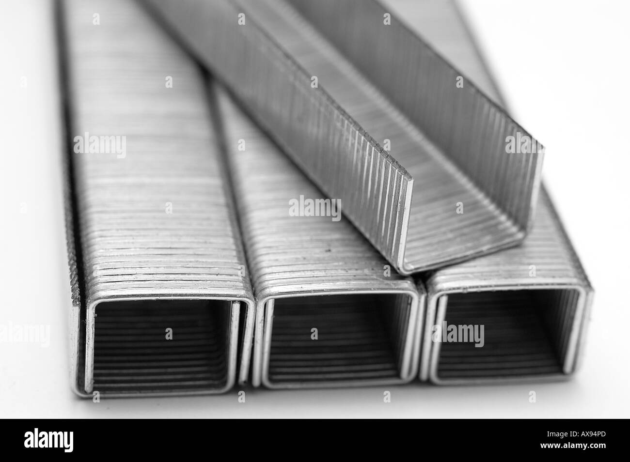 Paper stapler pins Stock Photo - Alamy